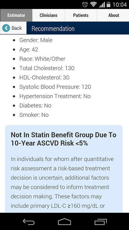 ASCVD Risk Estimator App, a cardiovascular disease risk assessment with ...