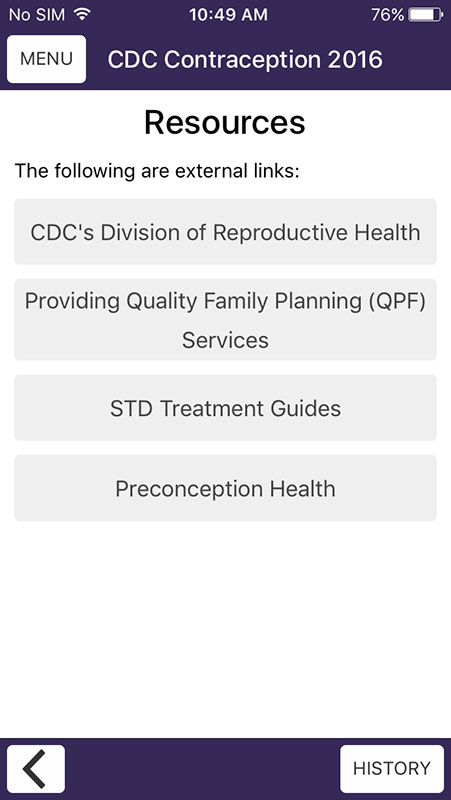 CDC Contraception App, recommendations for the contraceptive use based ...